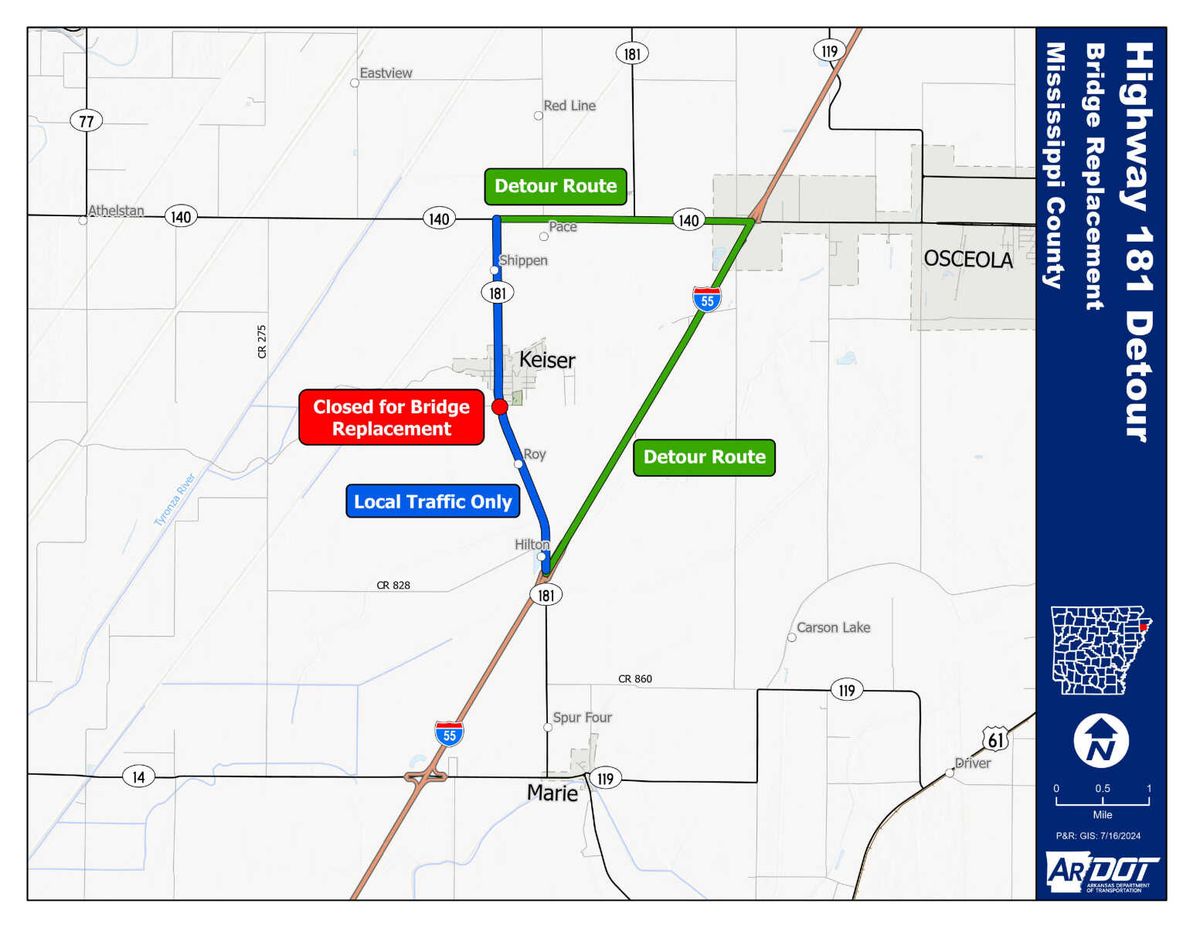 Highway 181 to temporarily close in Keiser