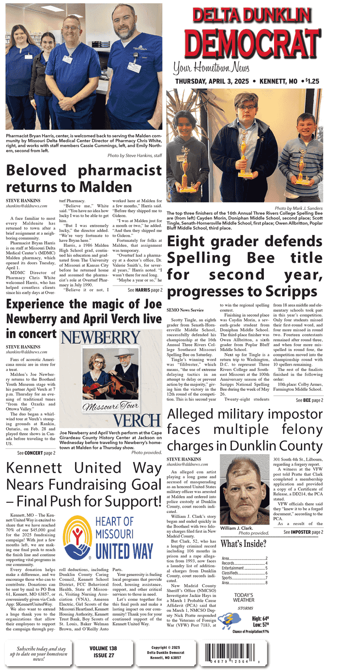 The latest E-Edition News, Stories, and Articles | Delta Dunklin Democrat.