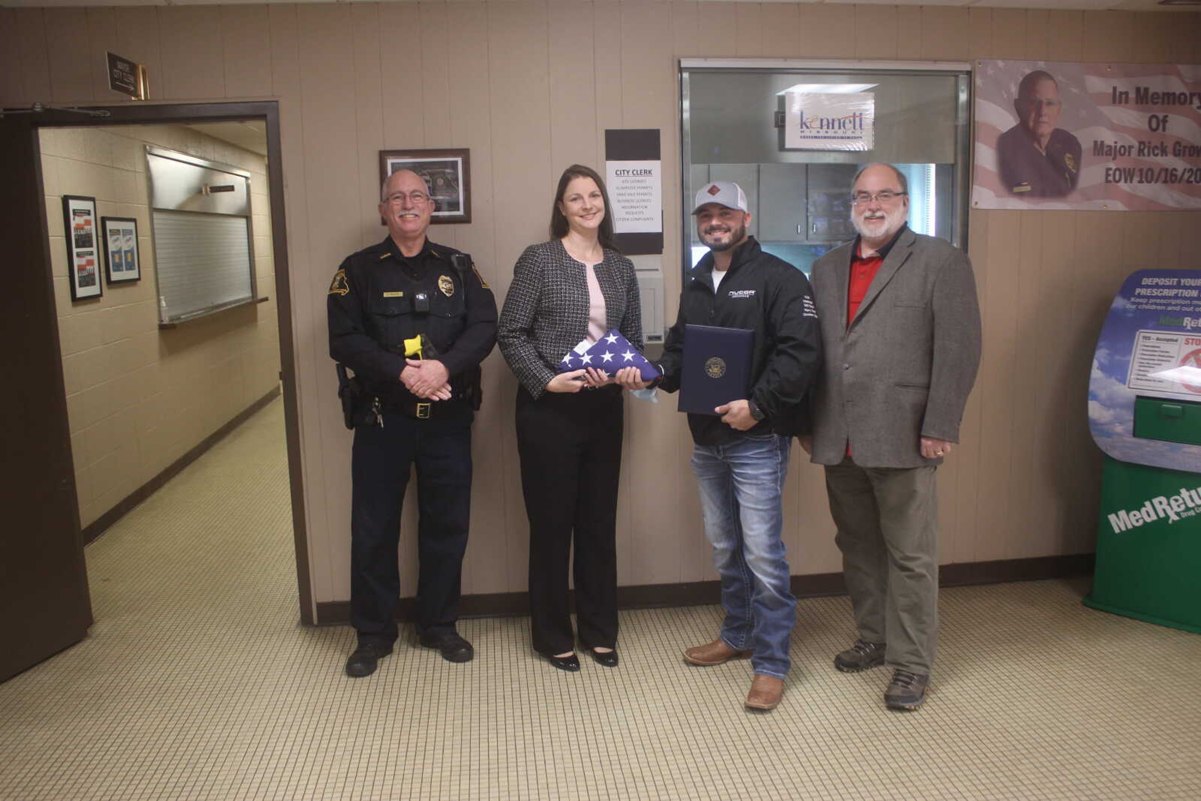 Groves' family receives flag flown at Capitol