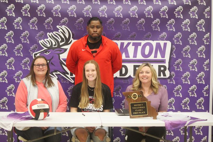 High School volleyball player Angel Johnson signs to play at Rend Lake...