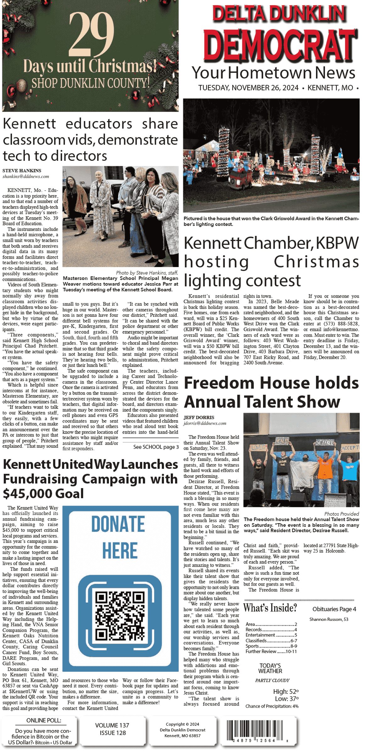 November 26, 2024 - Tuesday: E-Edition