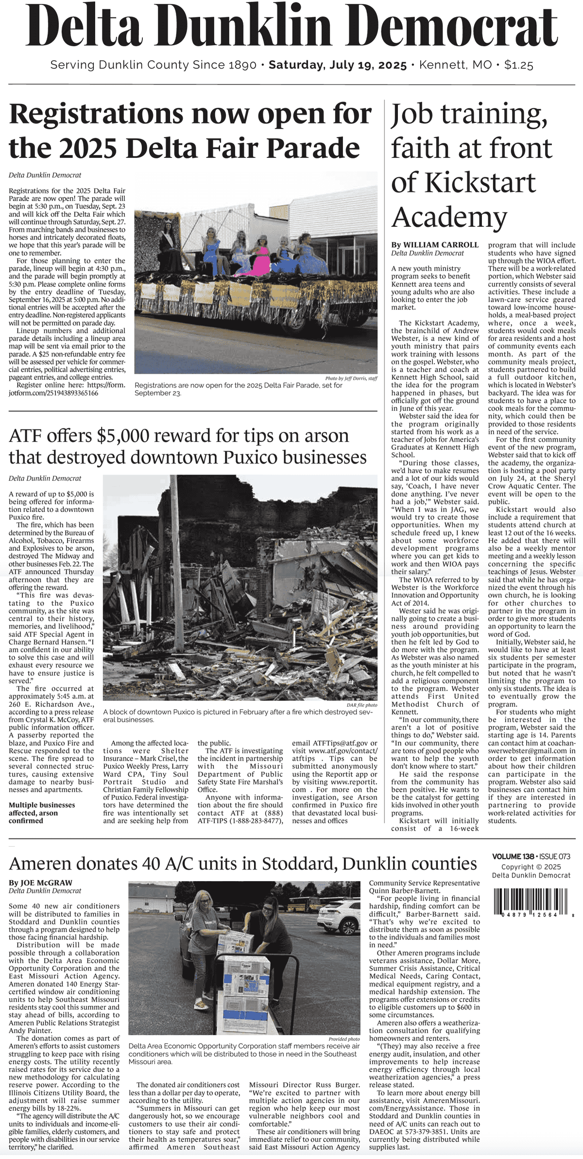 July 19, 2025 - Saturday: E-Edition