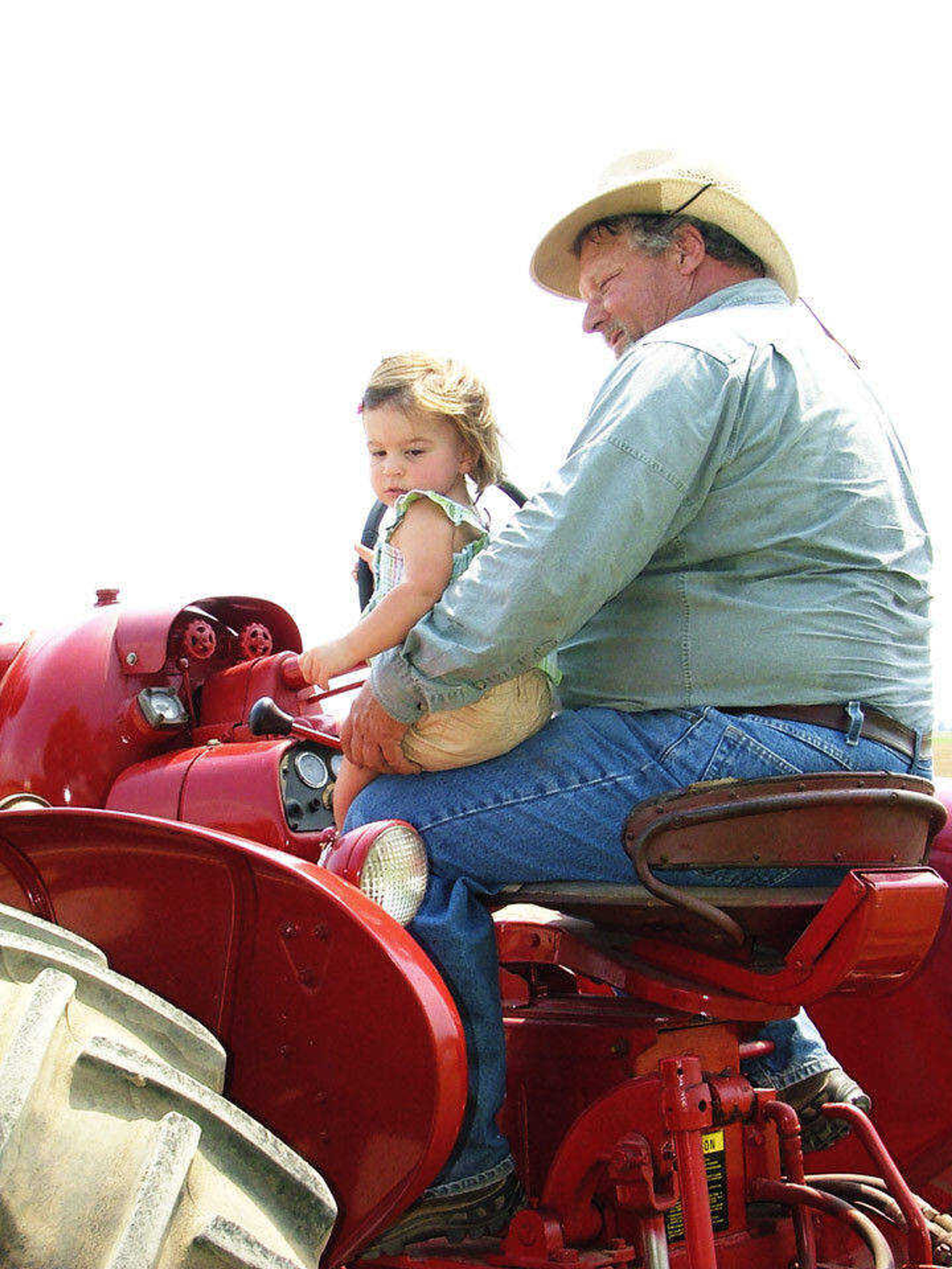 On the Farm with a vintage 400 LP tractor