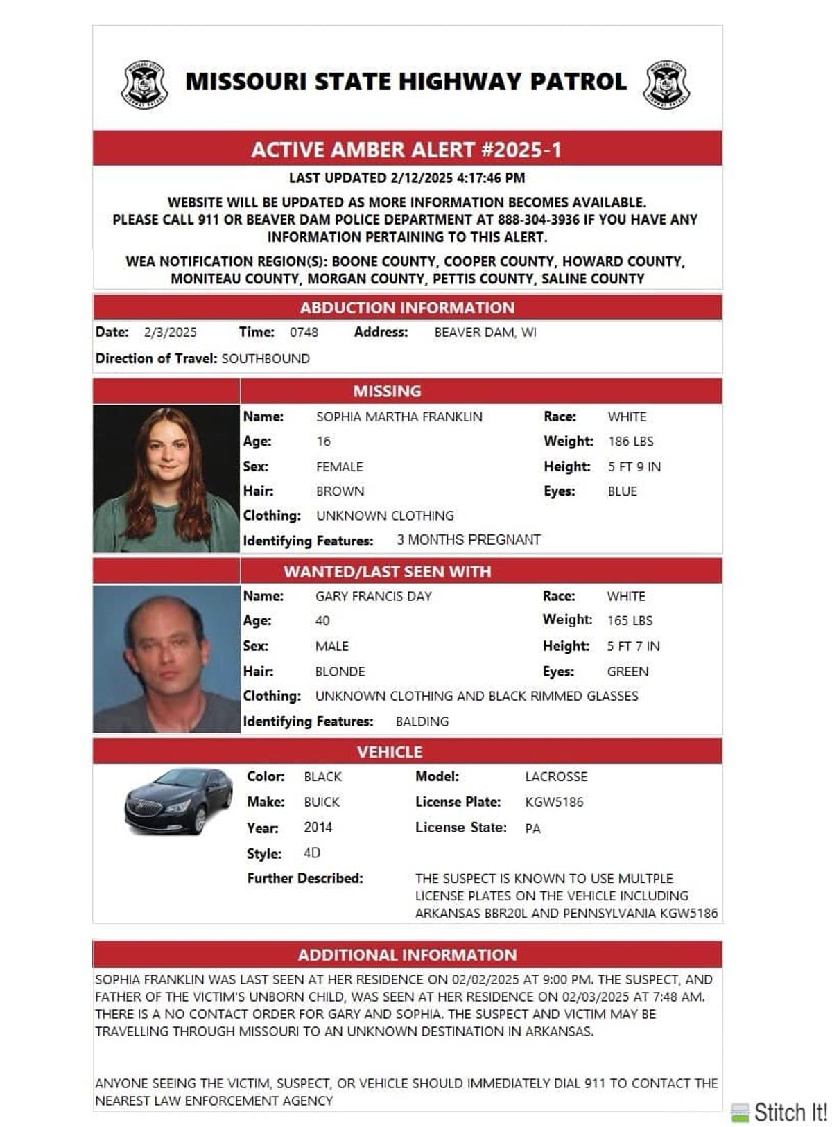 Amber Alert issued for missing Wisconsin teen traveling thro...