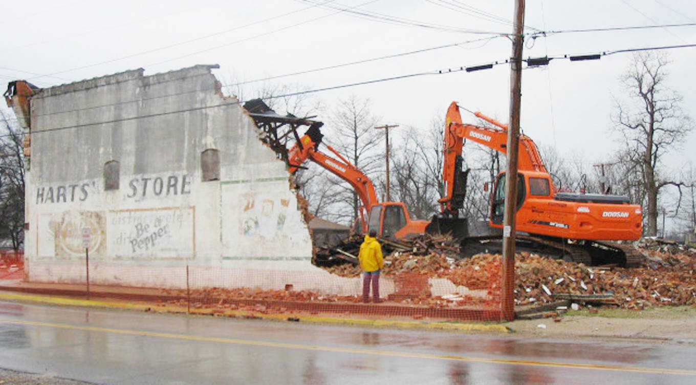 Removing the old, making way for the new at City of Holcomb