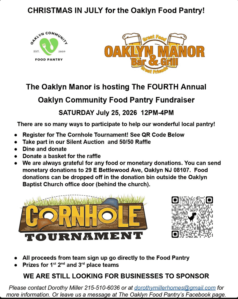 Dine, Bid, and Play Cornhole at Oaklyn Manor to Benefit Oakl...