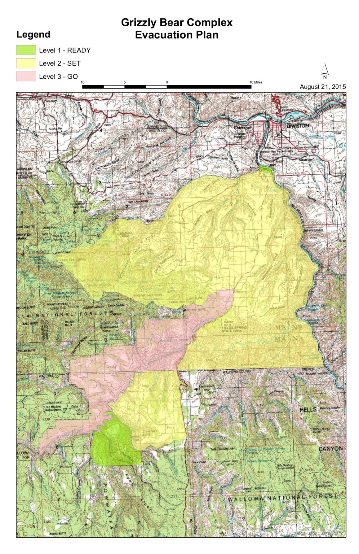 Grizzly Bear Fire evacuation map