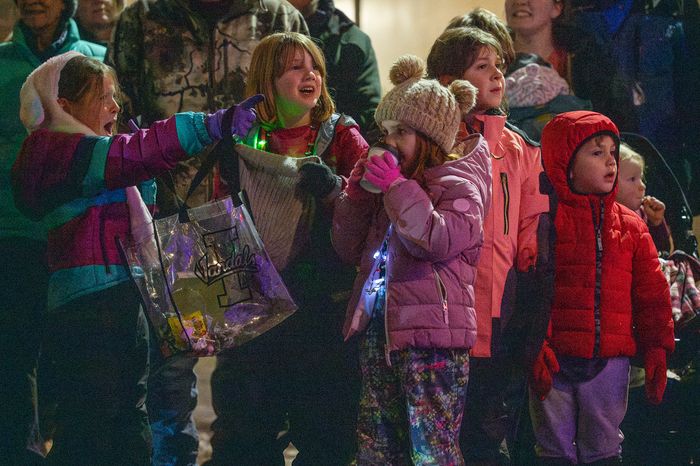 Moscow parade lights up the sky