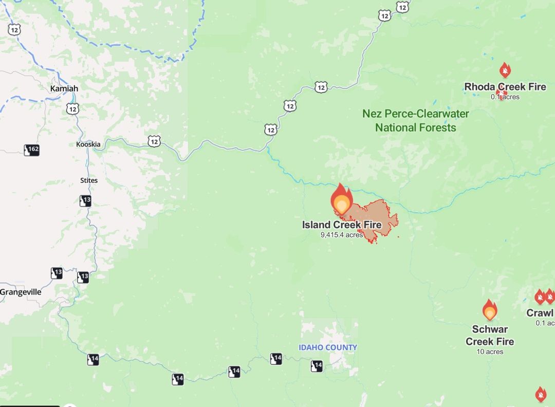 Selway River Corridor closed by active Island Creek Fire