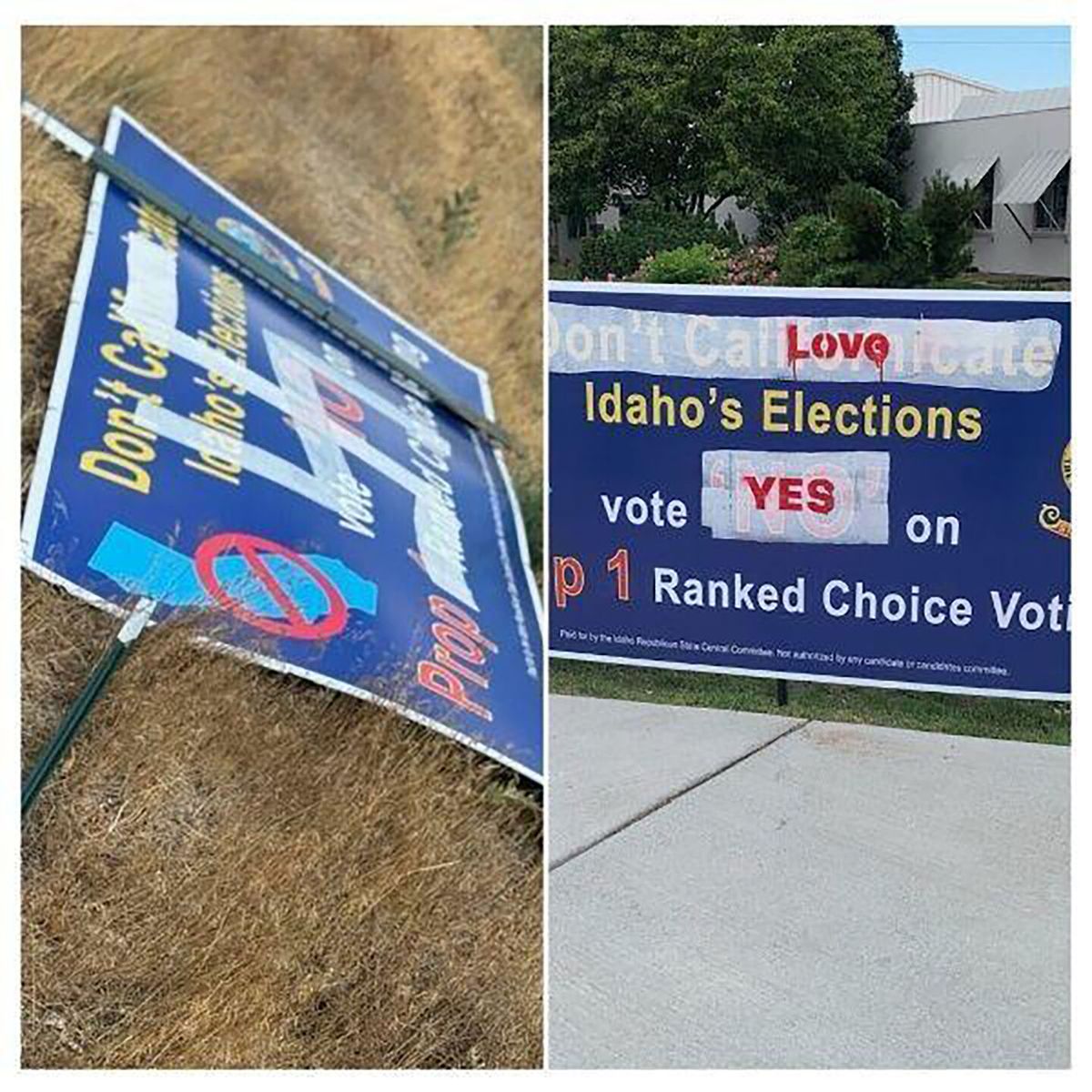 Investigation underway in political sign vandalism