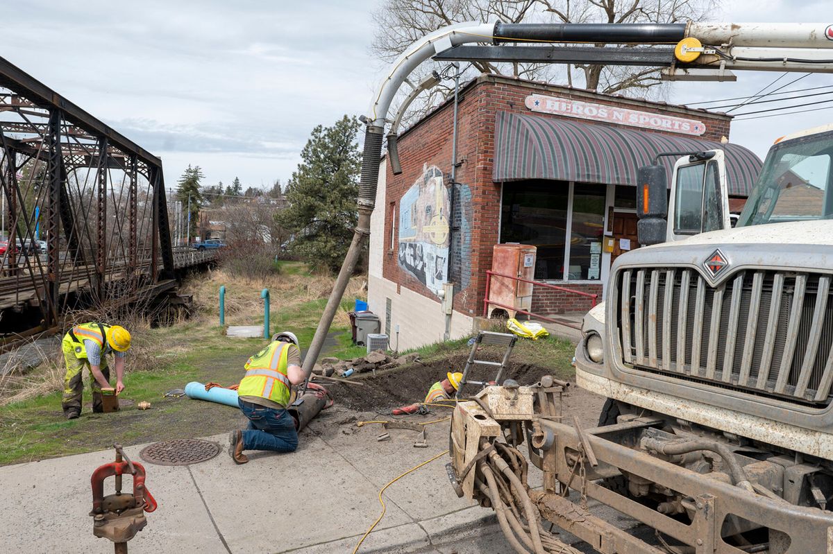 Rock thrower breaks water main