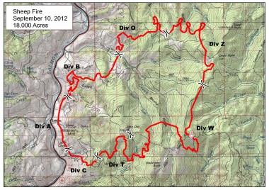 Sheep Fire map