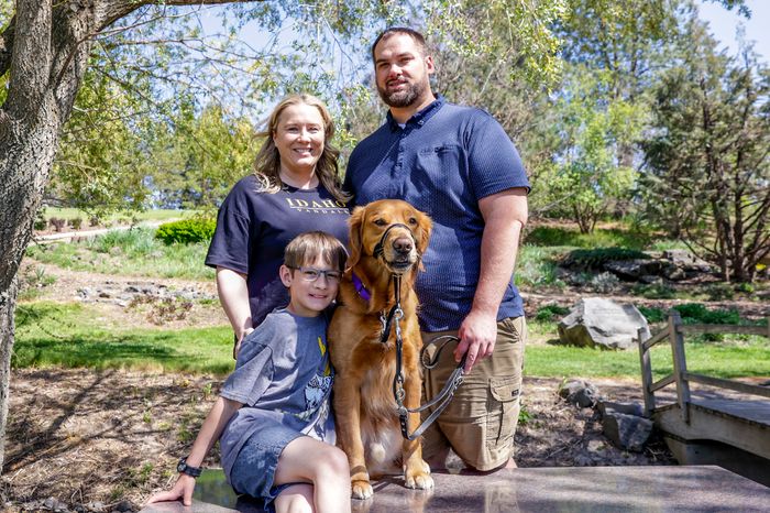 Friendly companion by his side