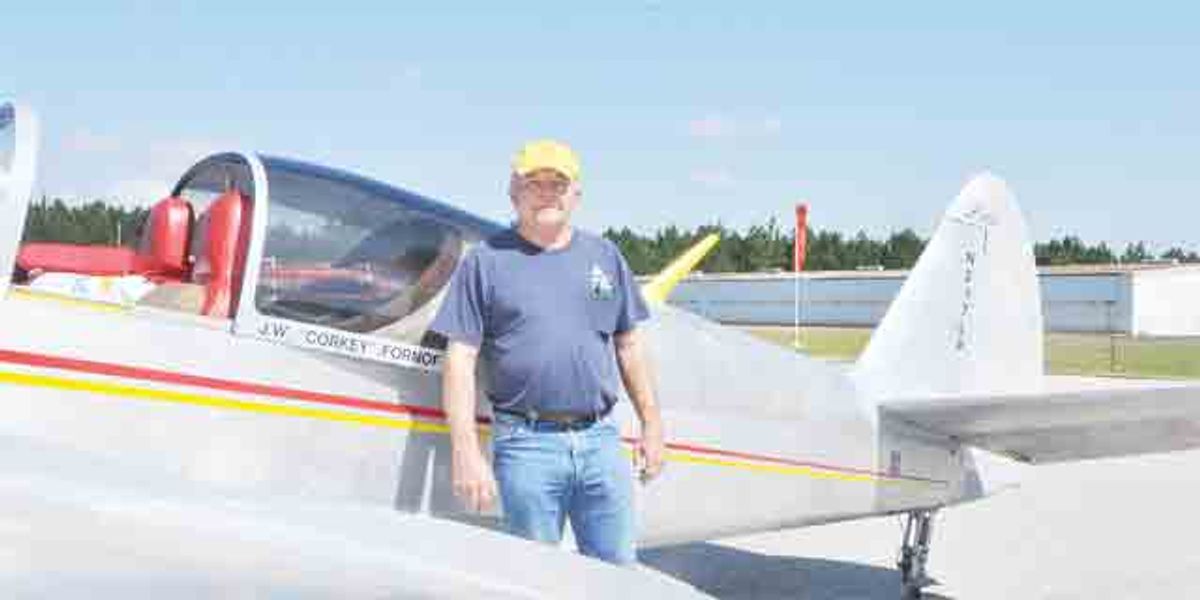 Stunt pilot at home in the sky