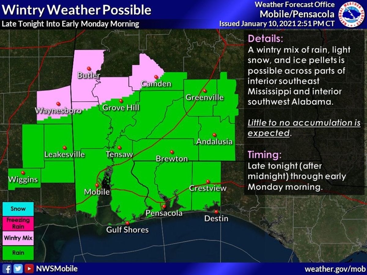 Wintry mix slated for tonight, Monday