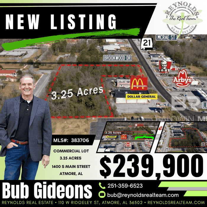 Prime 3.25-acre commercial lot on Highway 21 in Atmore AL wi...