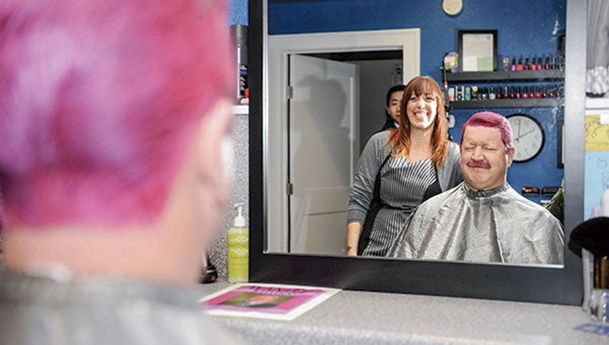 Going pink for a cause; Hormel's Fritz dyes hair, mustache a...