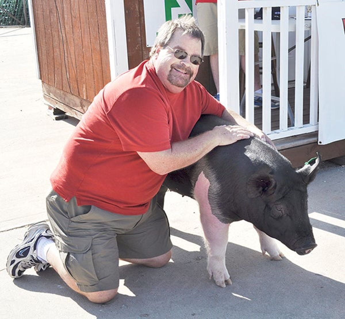 Mayor kisses pig for charity