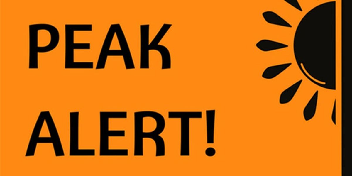 Peak alerts issued for second day