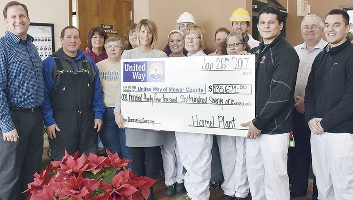 Hormel plant employees raise $135,671 for United Way