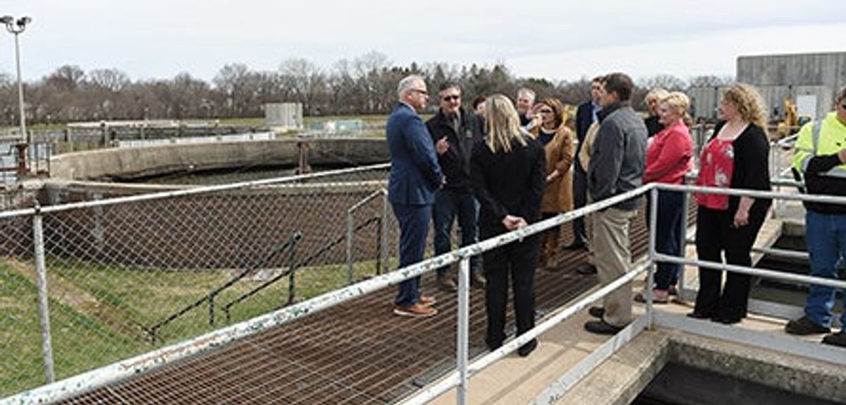Gov. Walz back in Austin, talks LGA with officials; Officials from Aus...