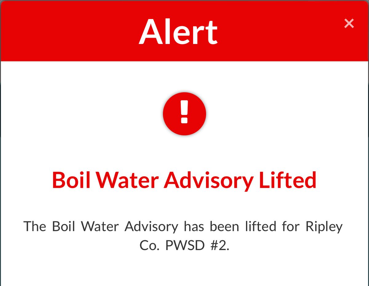 Boil Water Advisory For PWSD 2 Lifted