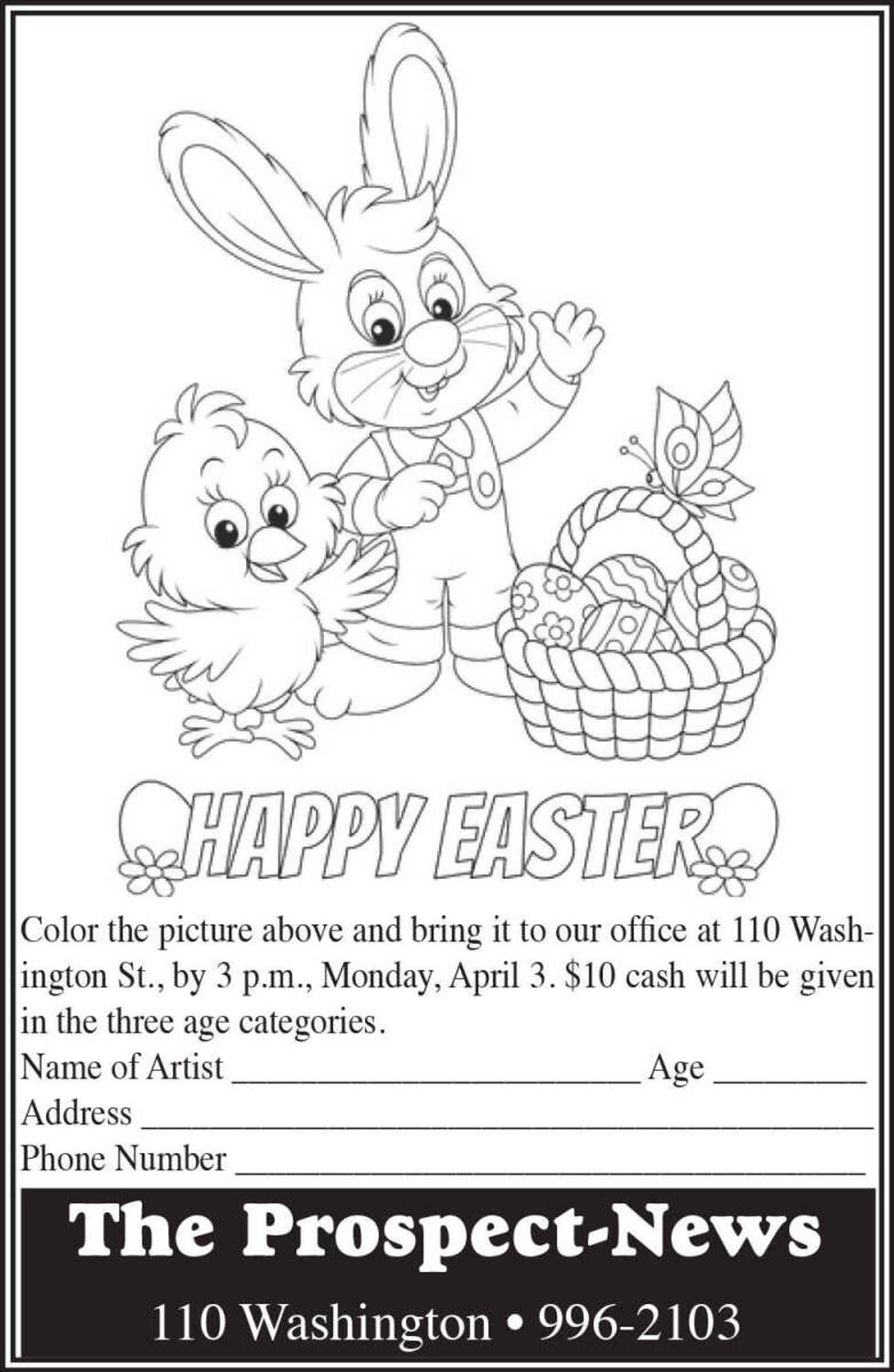 Enter The Prospect-News' Annual Easter Coloring Contest