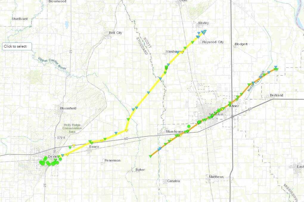100 mph winds Sunday initiated an EF2 tornado on the east side of Dext...