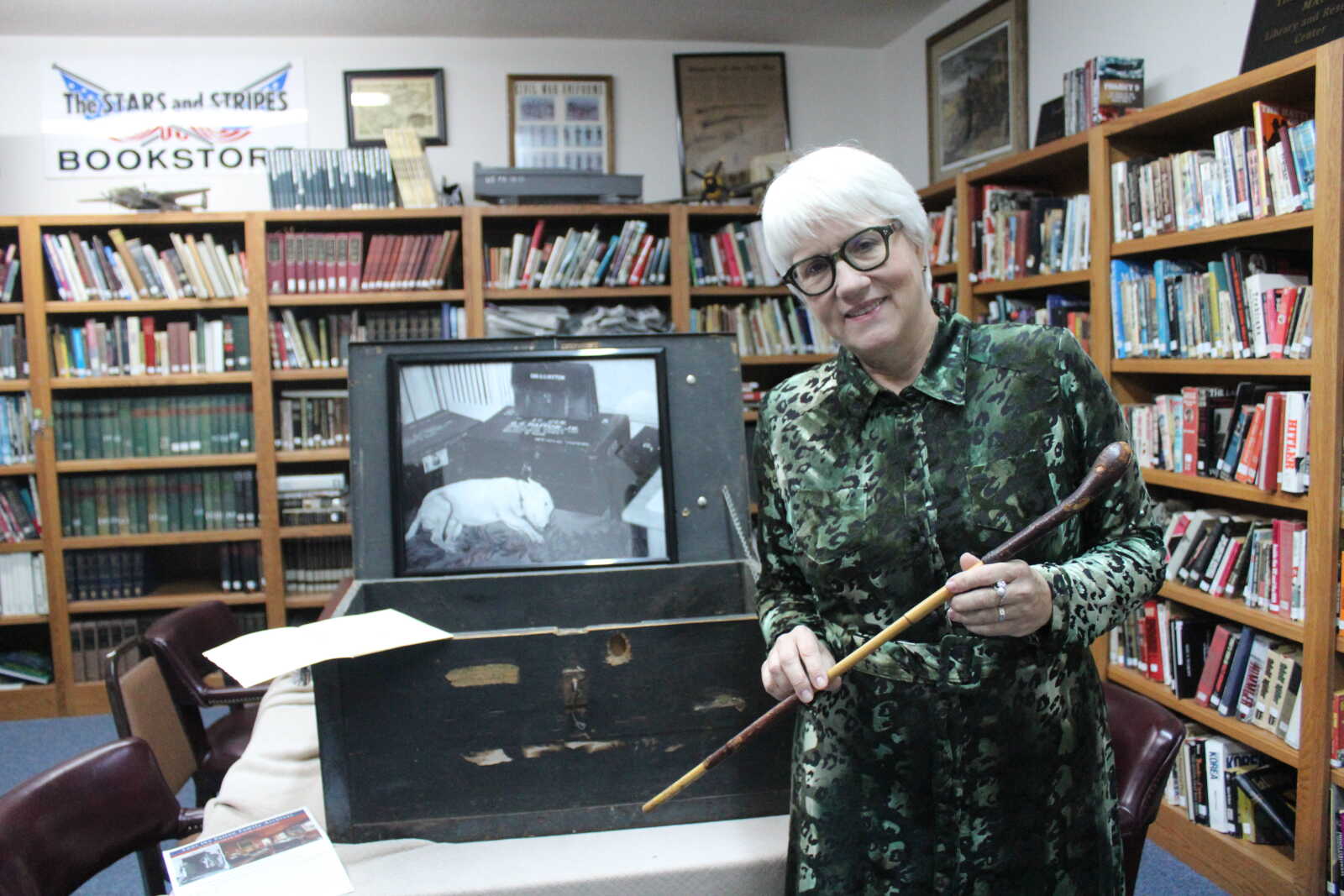 General Geaorge S. Patton's granddaughter visits Stars and Stripes