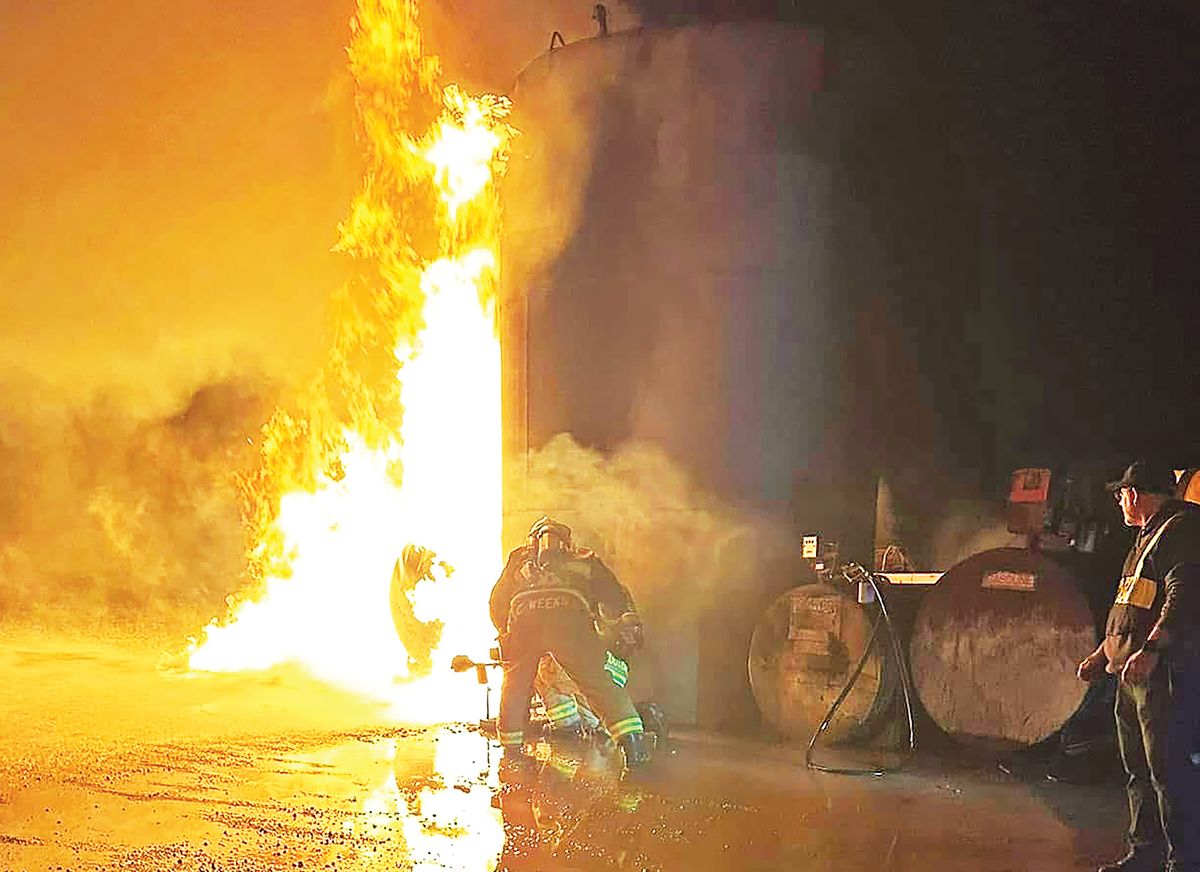 Firefighters respond to fuel storage tank fire