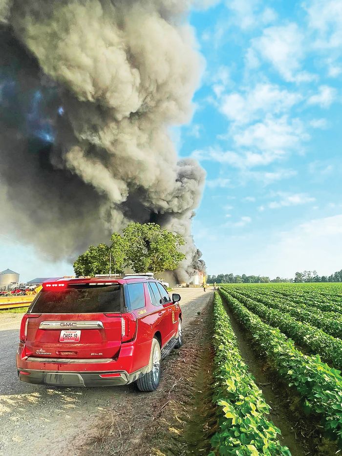 Farm shop fire near Highway 60 and FF draws multi-agency res...