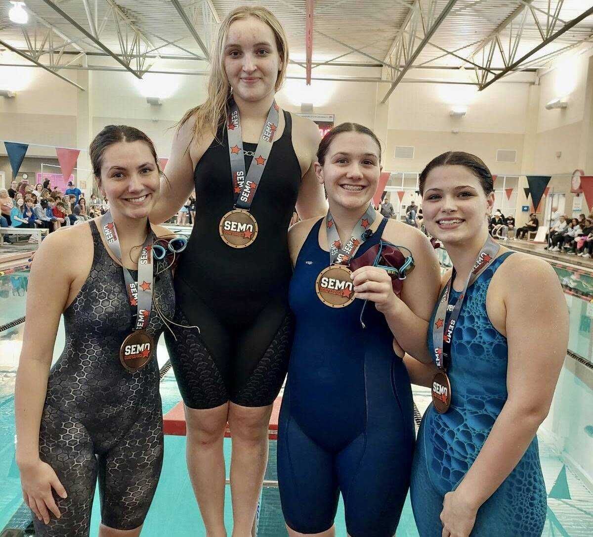 Lady Mules Swim takes 2nd at SEMO Conference