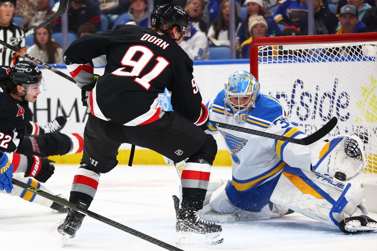 Hofer makes 27 saves and Joseph scores short-handed as Blues...