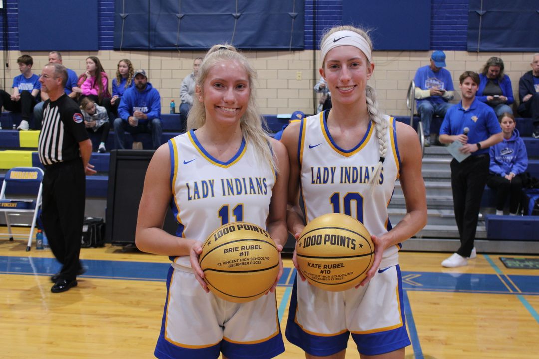 St. Vincent’s Rubel twins join 1,000-point club together