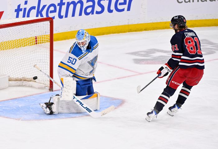 Haydn Fleury ends 2-year goal drought as the Jets edge Blues 3-2