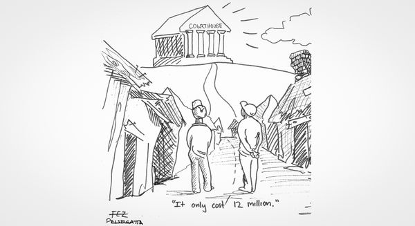 Cartoon on the courthouse