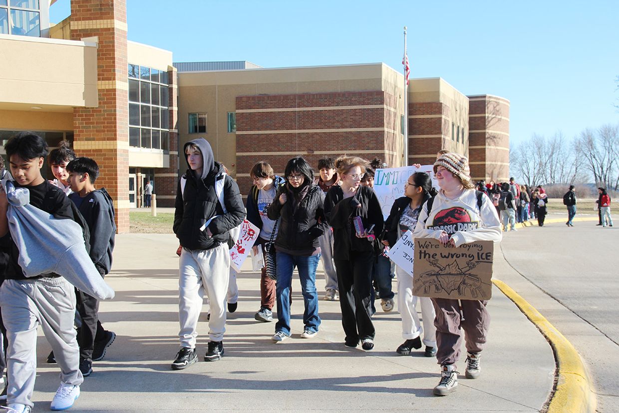 Albert Lea students walk out in protest of ICE in the commun...