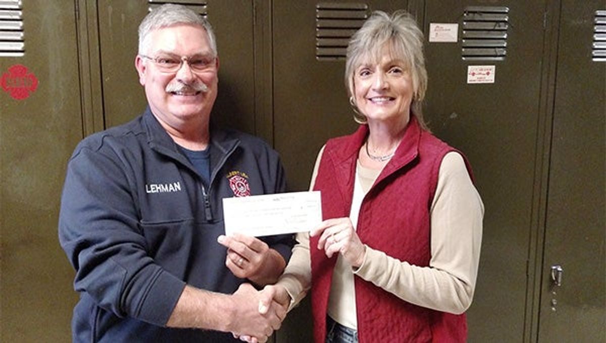 Firefighters receive donation