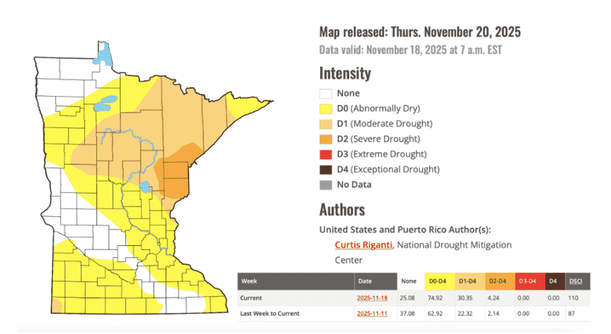 Climatologist: Minnesota in deepening drought as winter appr...