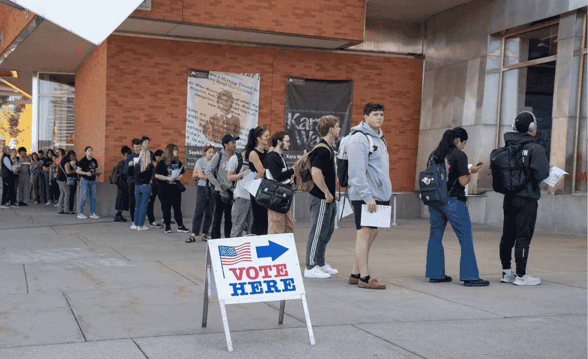 Students vote early at University of Minnesota pop-up polling place fo...