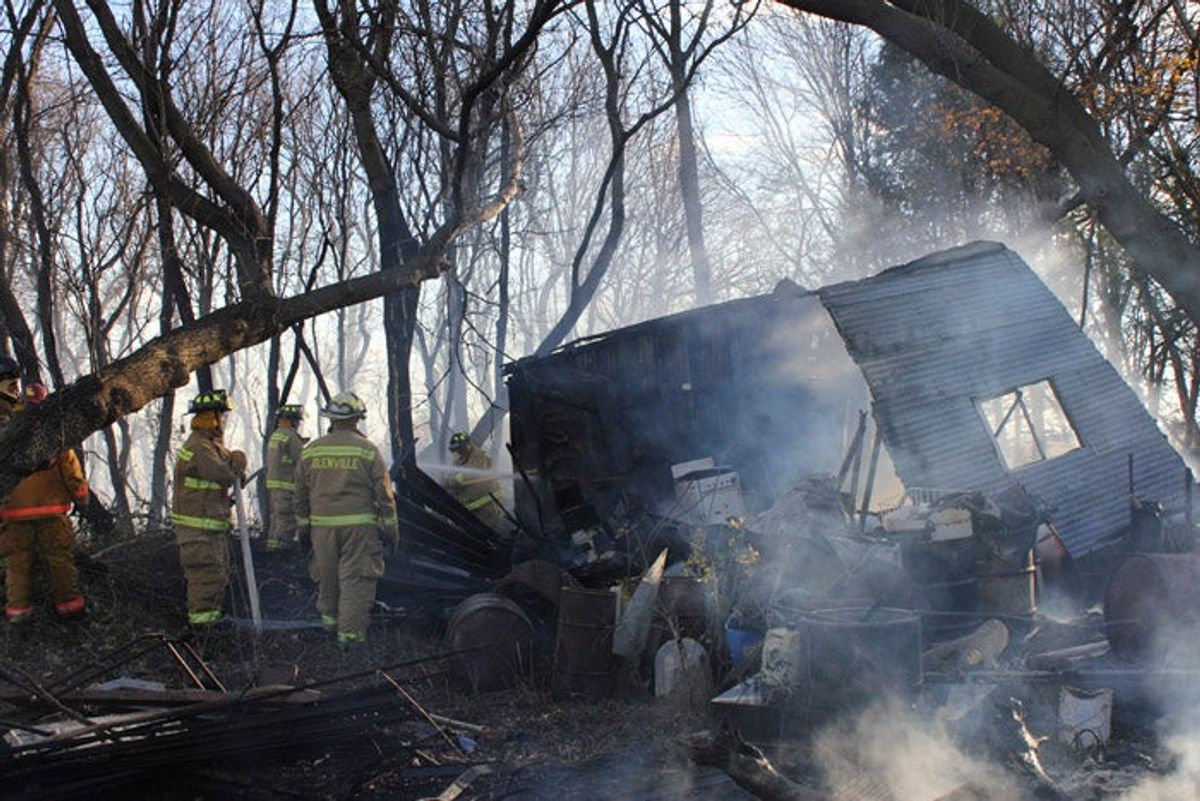 High winds blamed for shed fire