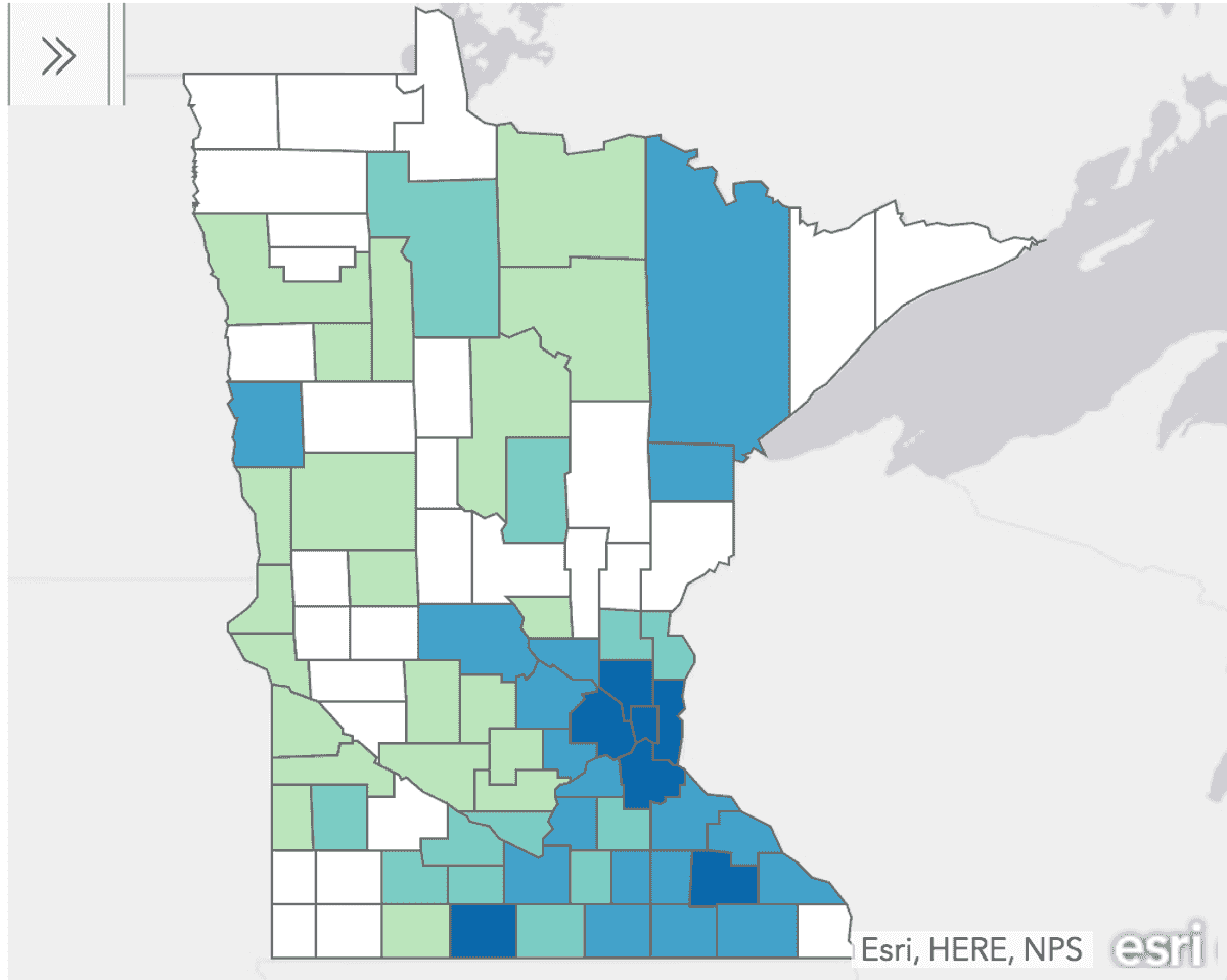 Confirmed cases still rising in south-central Minnesota