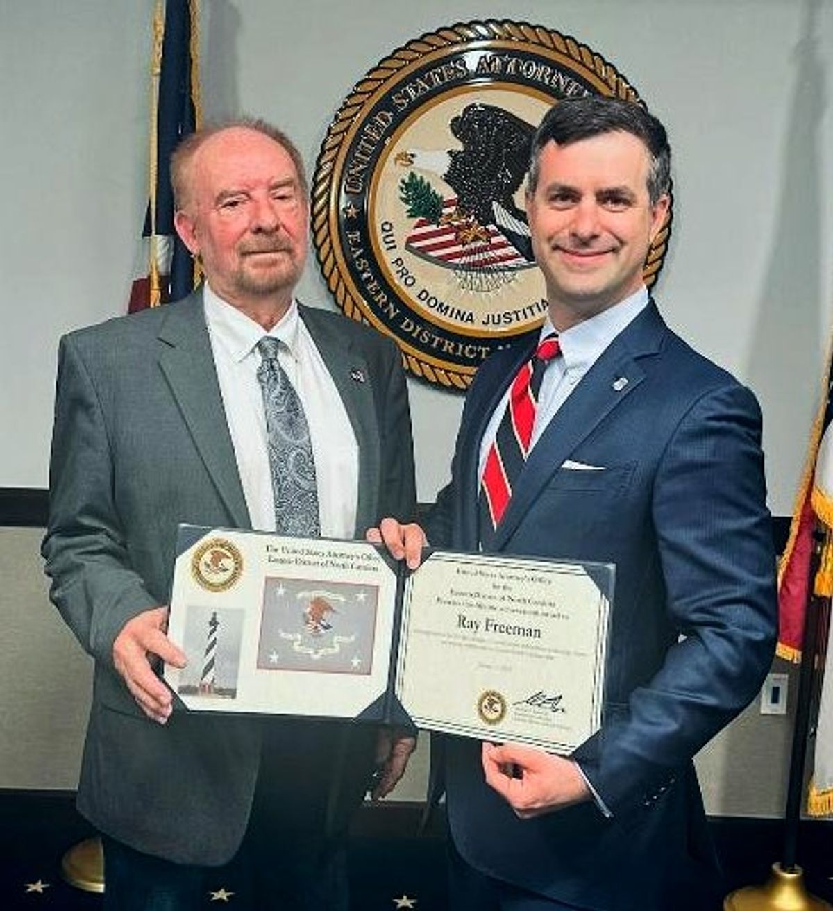 Freeman honored by U.S. Attorney
