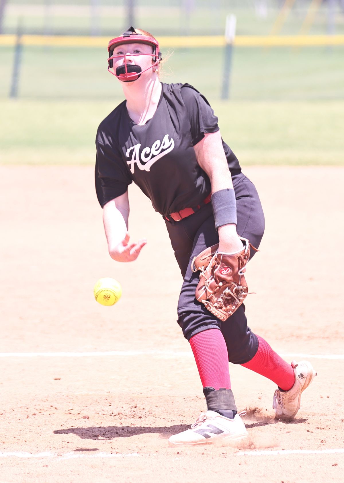 Youth softball action