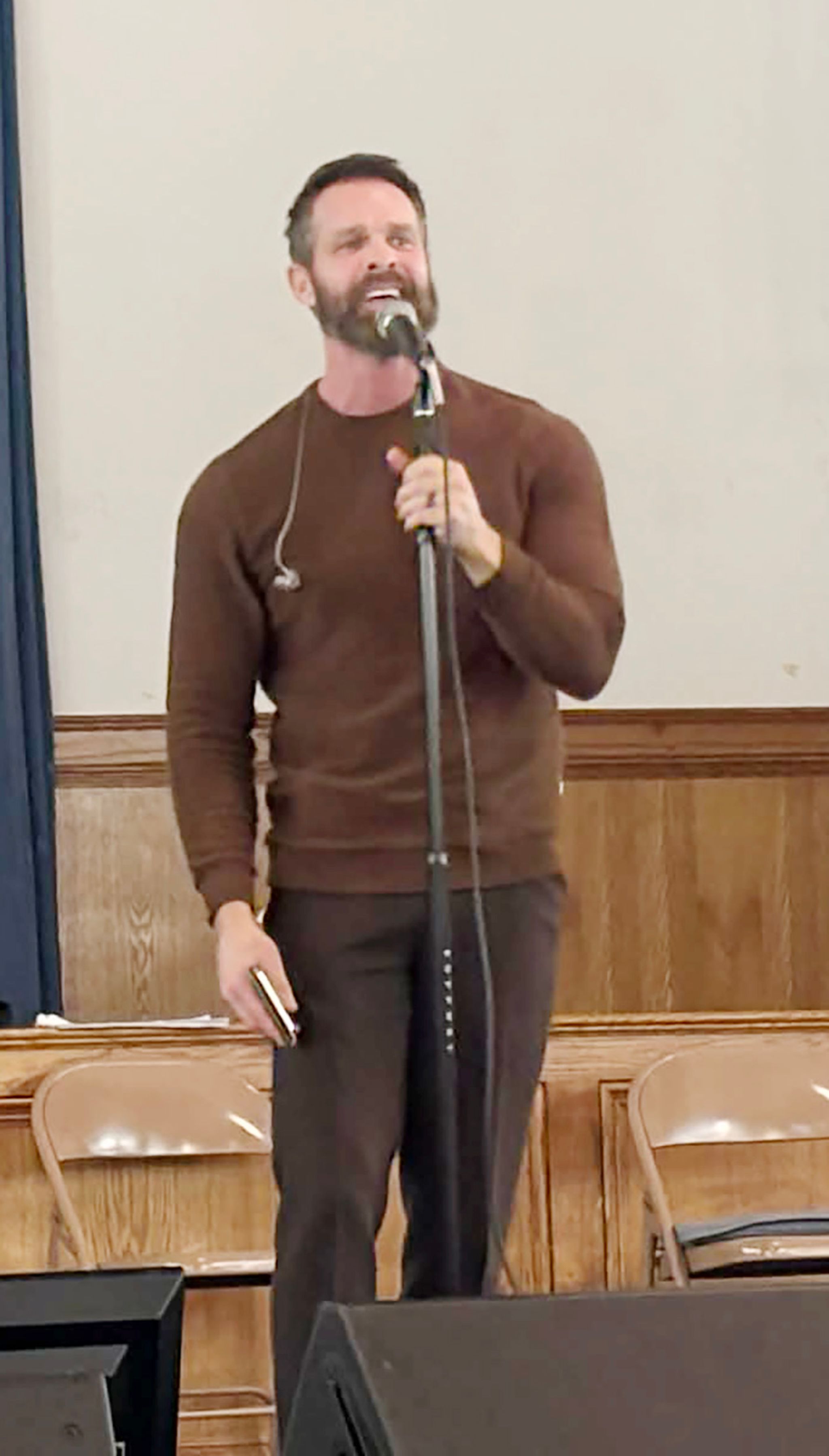 Adam Crabb sings at Trinity Baptist Church in Blytheville