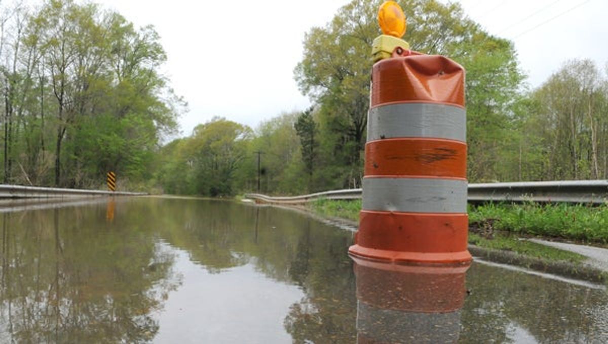 Heavy rain affects county road conditions