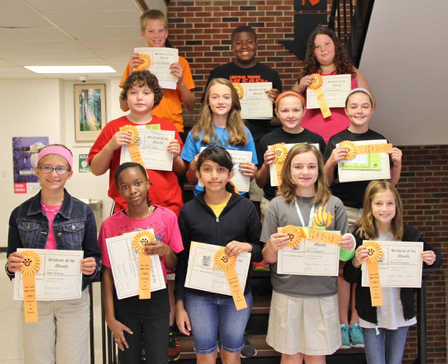 Central Middle School Sixth Grade Students of the Month