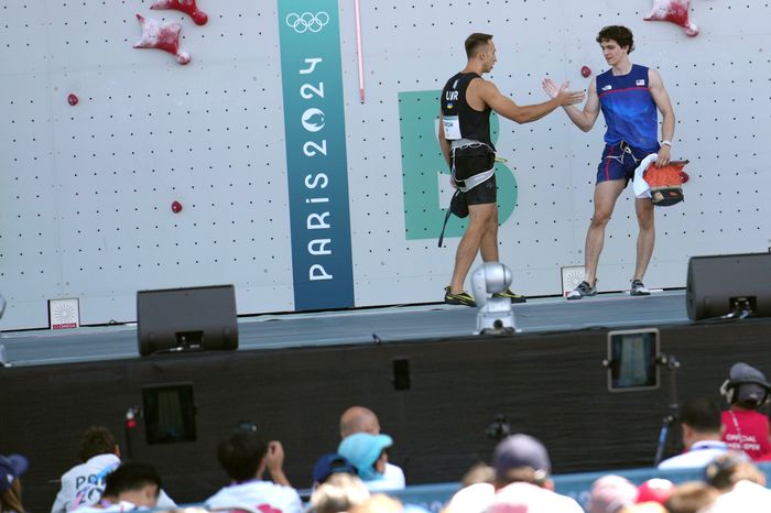 American Sam Watson breaks his own sport climbing world record at Pari...