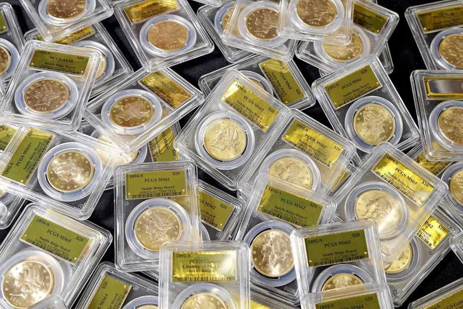 Buried gold coins go up for sale