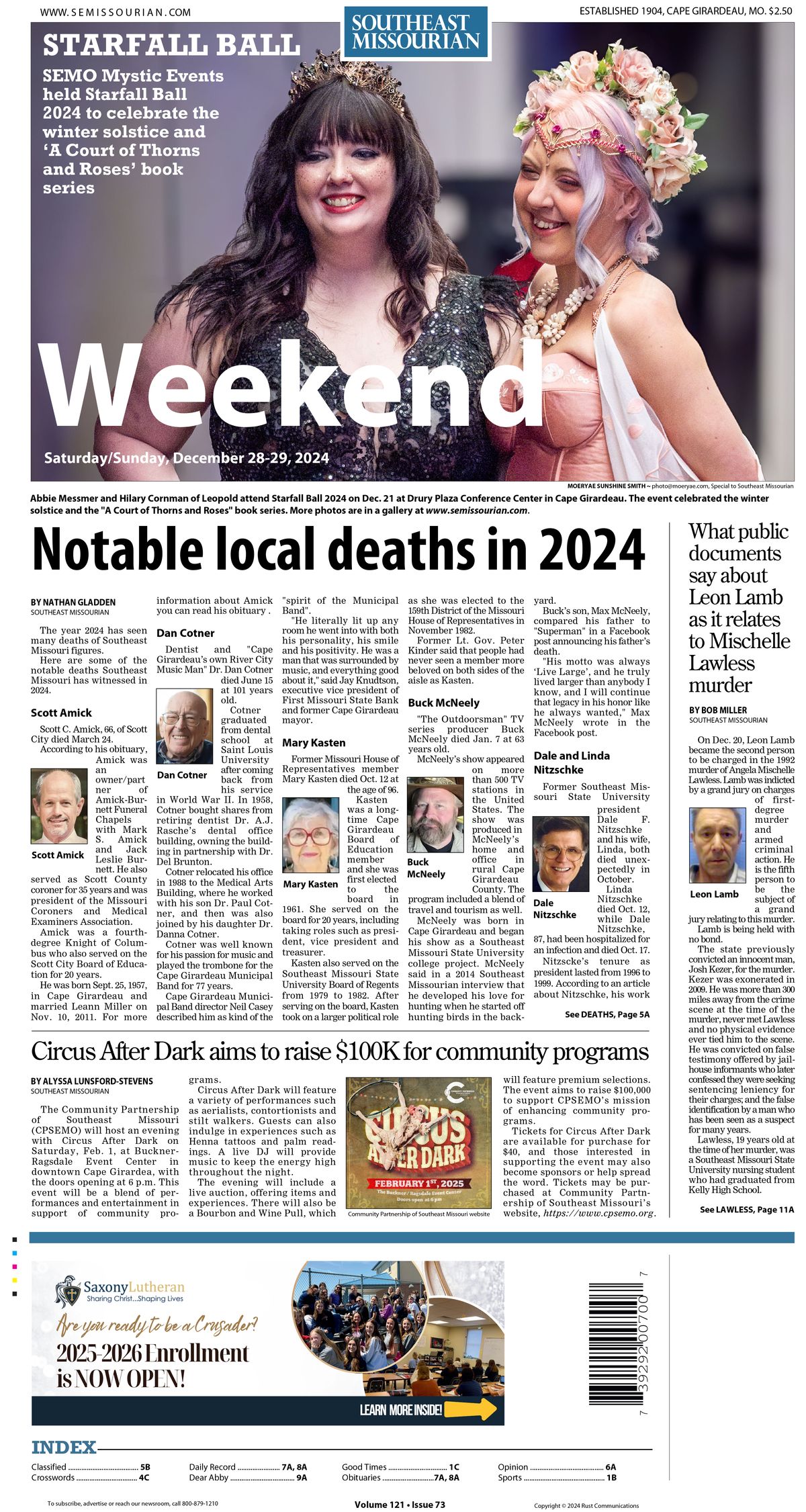 Saturday/Sunday, December 28-29, 2024: E-Edition